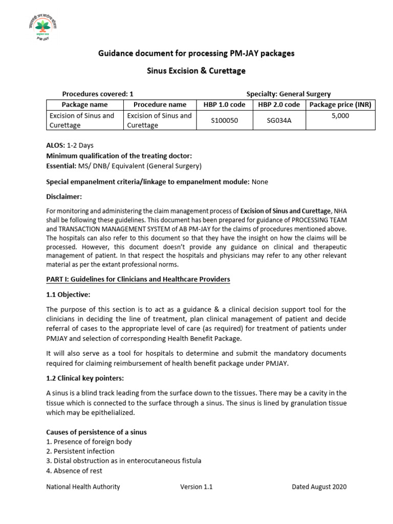 Sinus Excision & Curettage - Medco | PDF | Surgery | Health Sciences