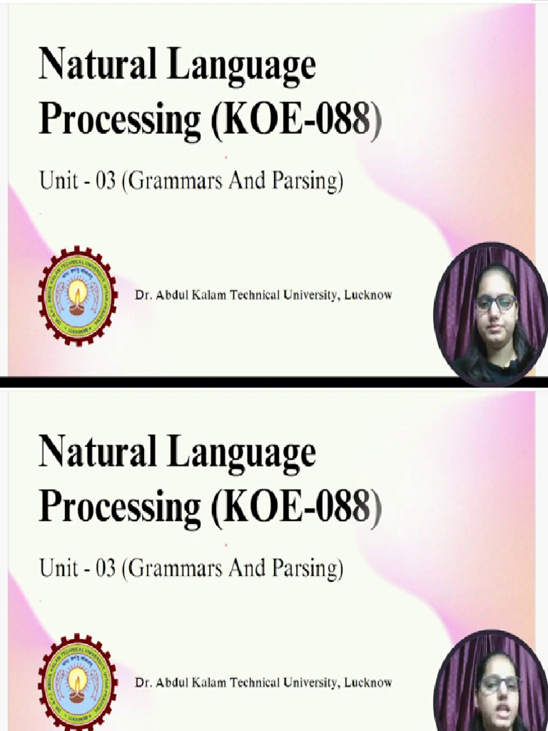Grammars & Parsing (NLP) - Unit 03 (AKTU) - KOE088 - Complete Playlist ...