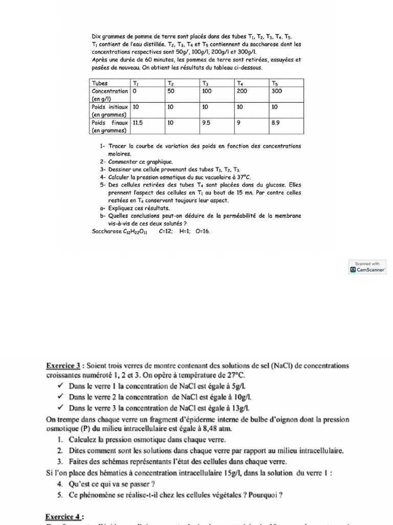 Échanges Cellulaires 1L | PDF