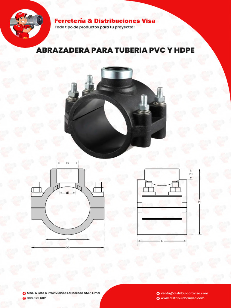 Ficha Tecnica Abrazadera para Tuberia PVC y Hdpe-Min | PDF