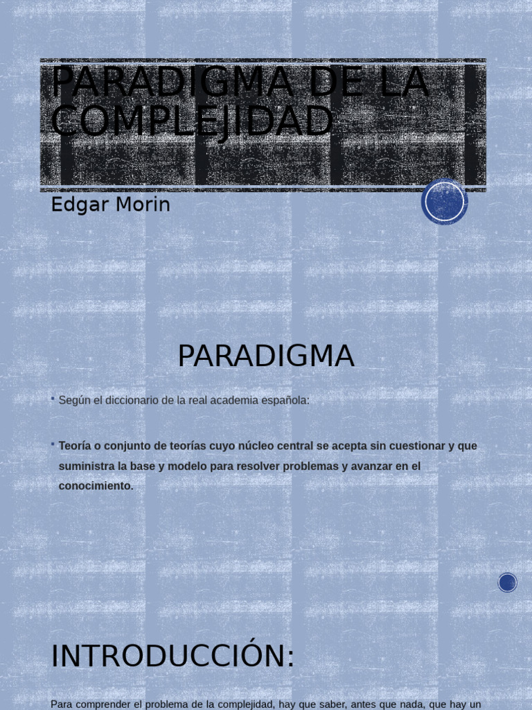 Paradigma de La Complejidad | PDF | Complejidad | Paradigma