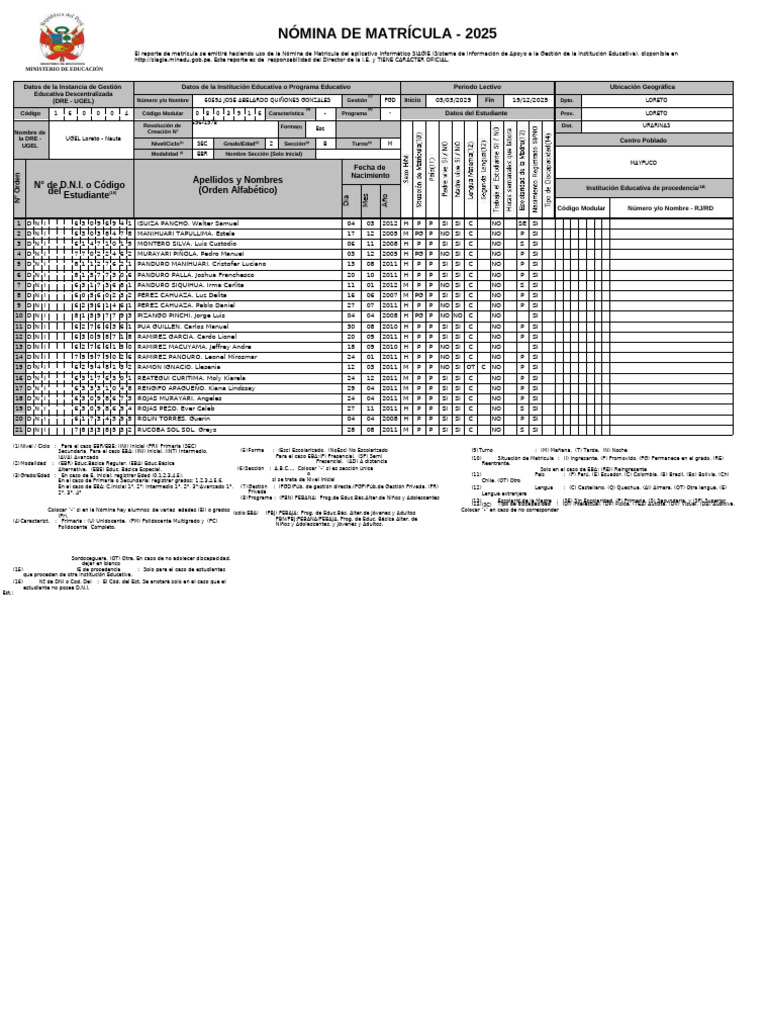 NOMINA 2° B- SECUNDARIA | PDF