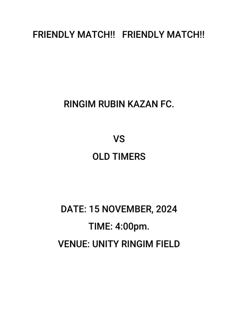 Friendly Match | PDF