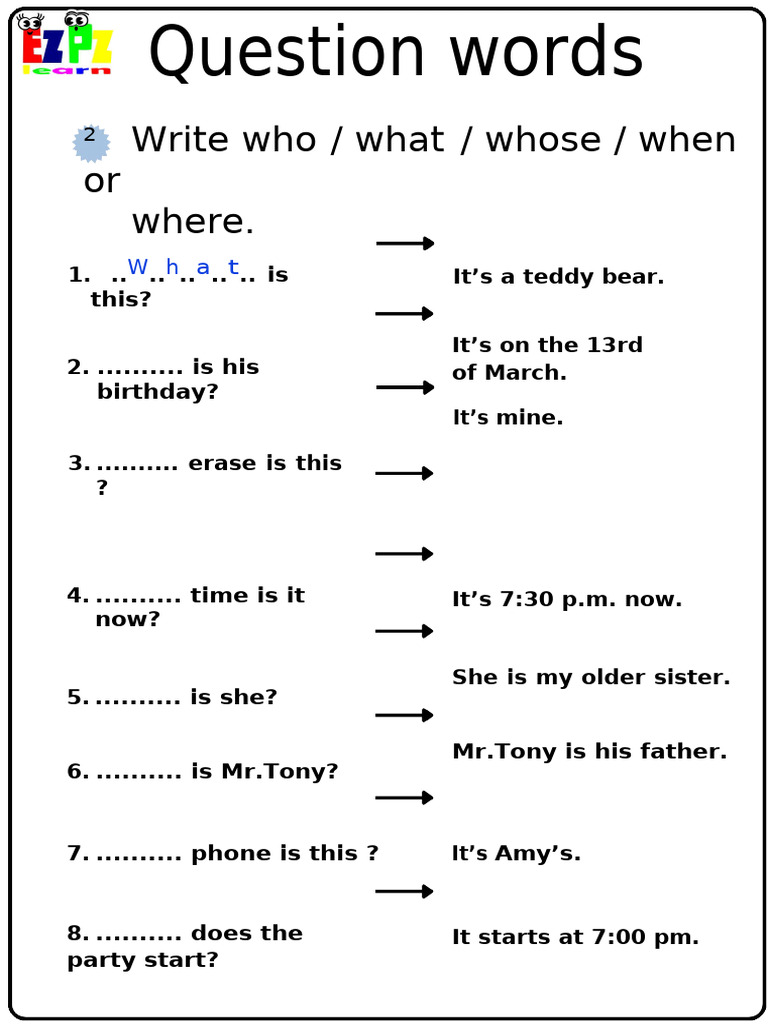 Question Words | PDF