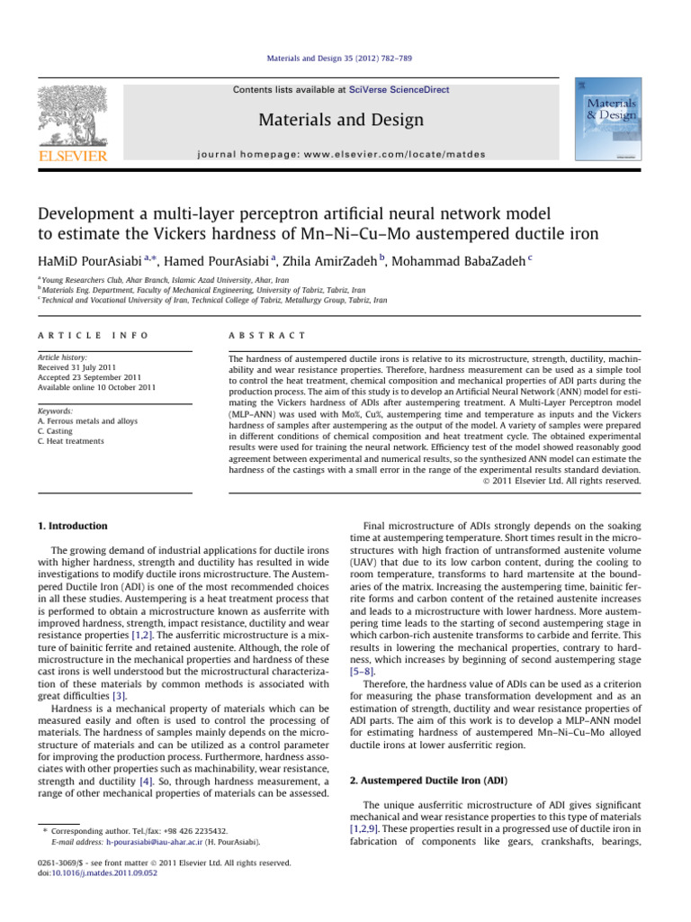Development a multi-layer perceptron artificial neural network model ...