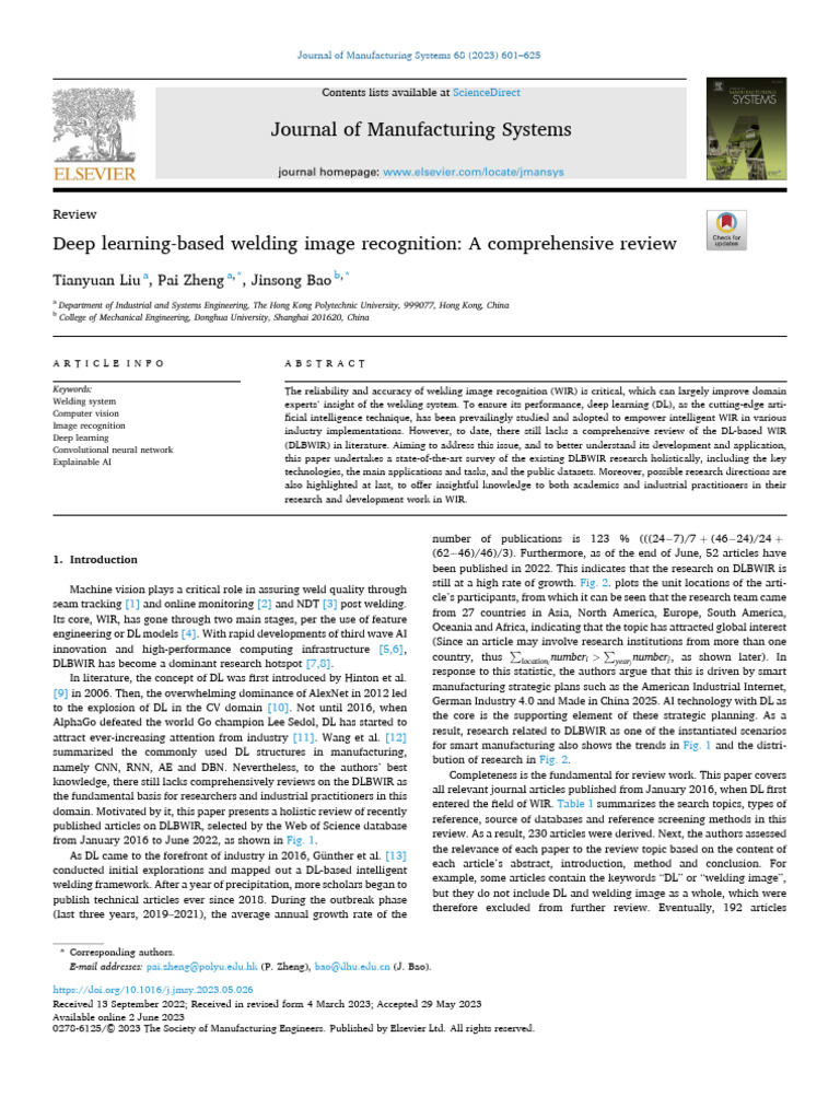 Deep Learning in Welding Image Recognition | PDF | Computer Vision ...