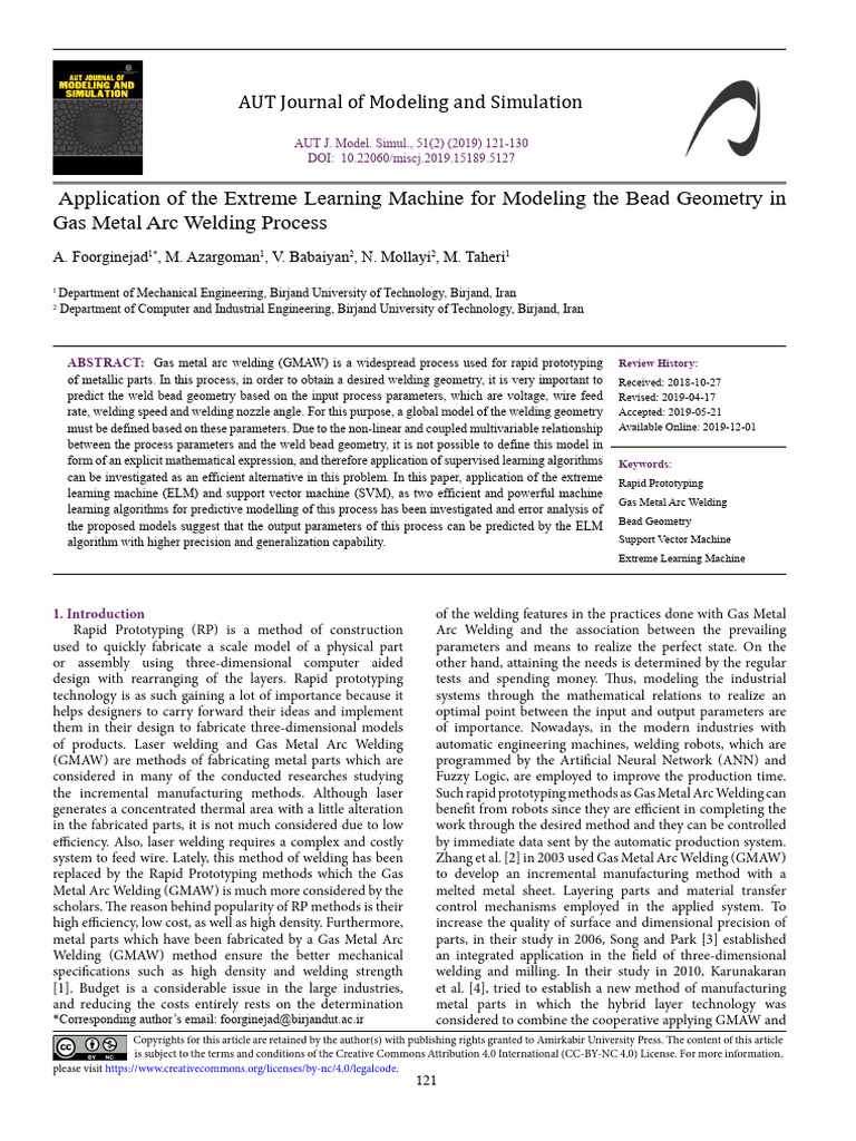 LIDO - Application of The Extreme Learning Machine For Modeling The Bead Geometry in | PDF ...
