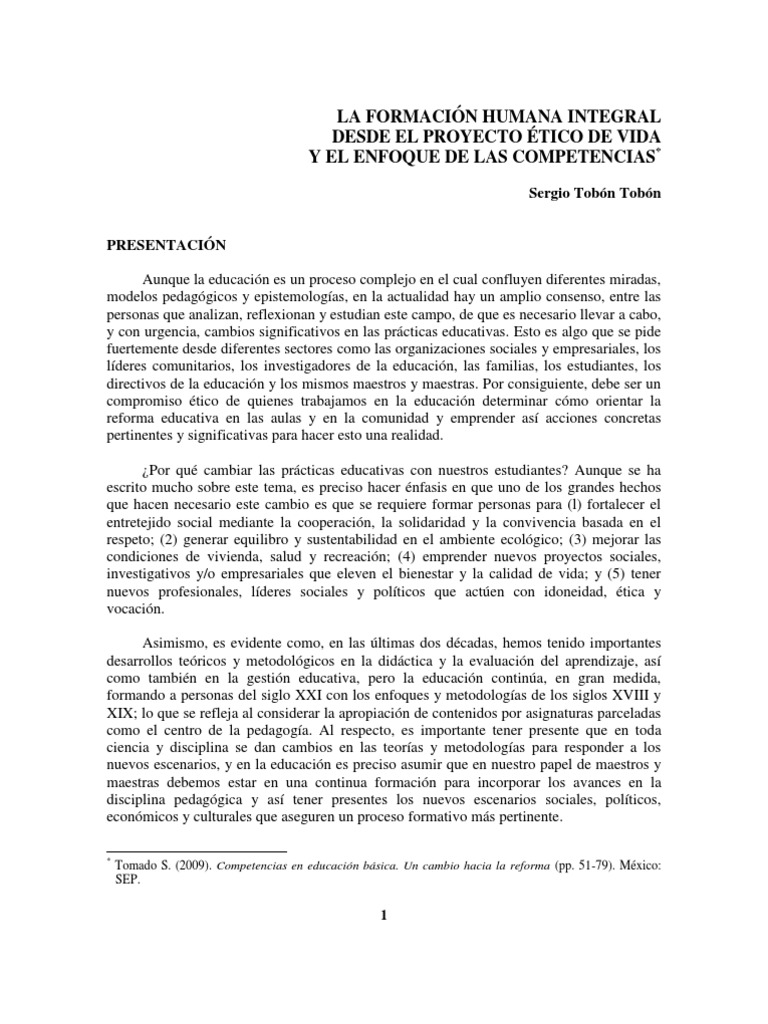 01 - La Formación Humana Integral | PDF | Complejidad | Conocimiento