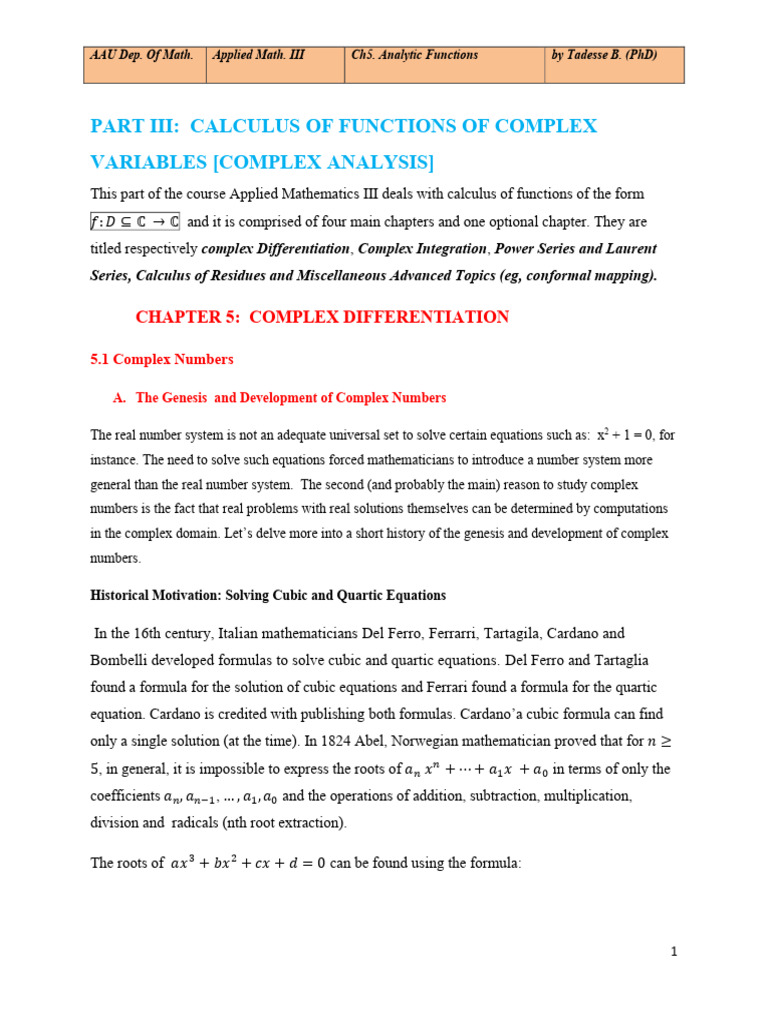 Applied Mathematics III-part III | PDF | Complex Number | Numbers
