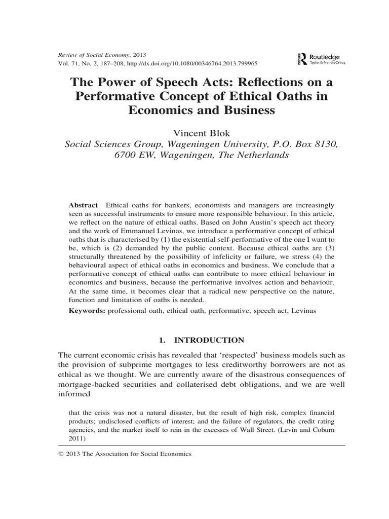 The Power of Speech Acts | PDF | Identity (Social Science)
