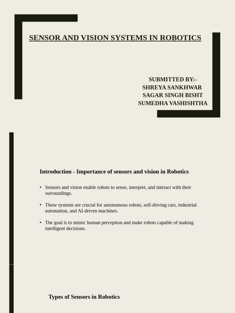 Sensor and Vision Systems in Robotics | PDF | Computer Vision | Robotics
