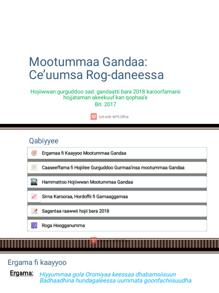 Karoora Mootummaa Gandaa | PDF