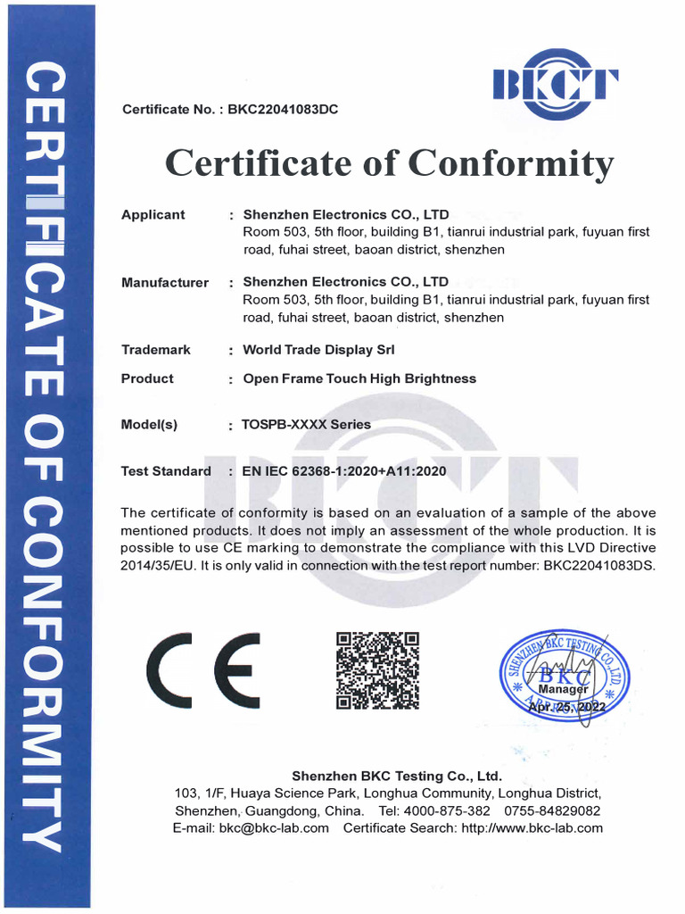 CE - WTD Open Frame Touch Optical Bonding | PDF