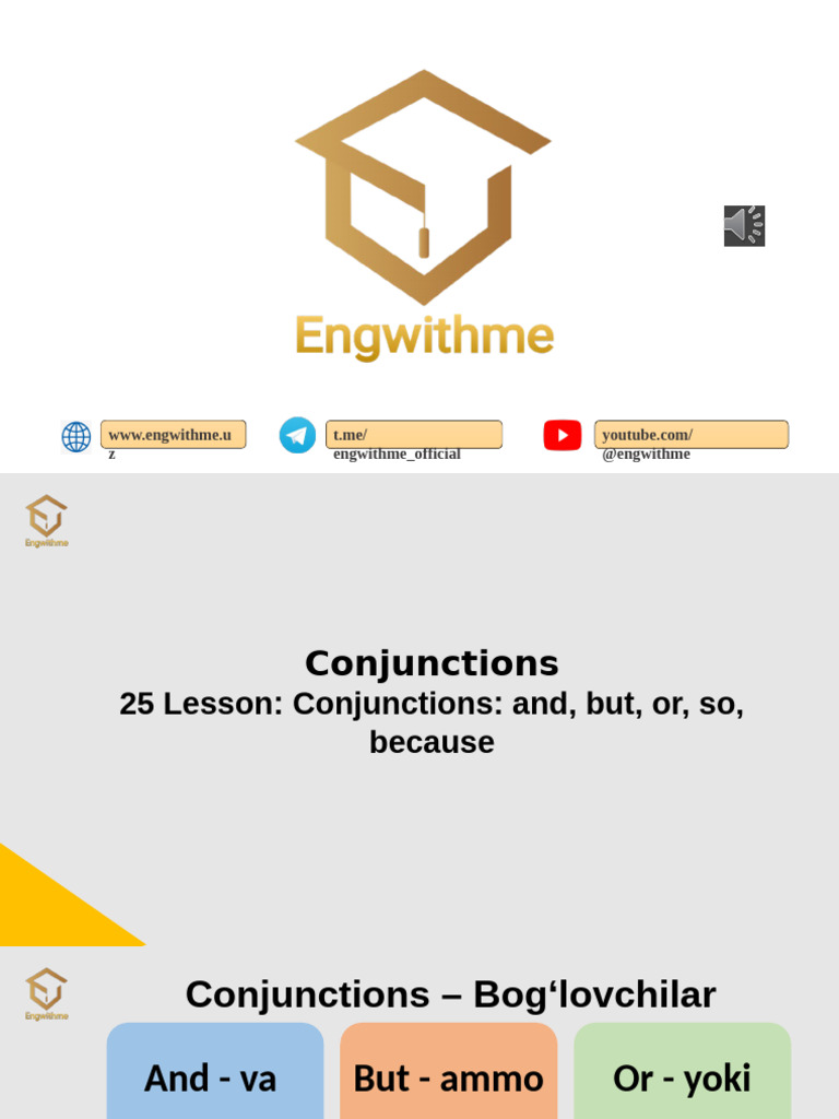 Conjunctions And, But, Or, So, Because | PDF