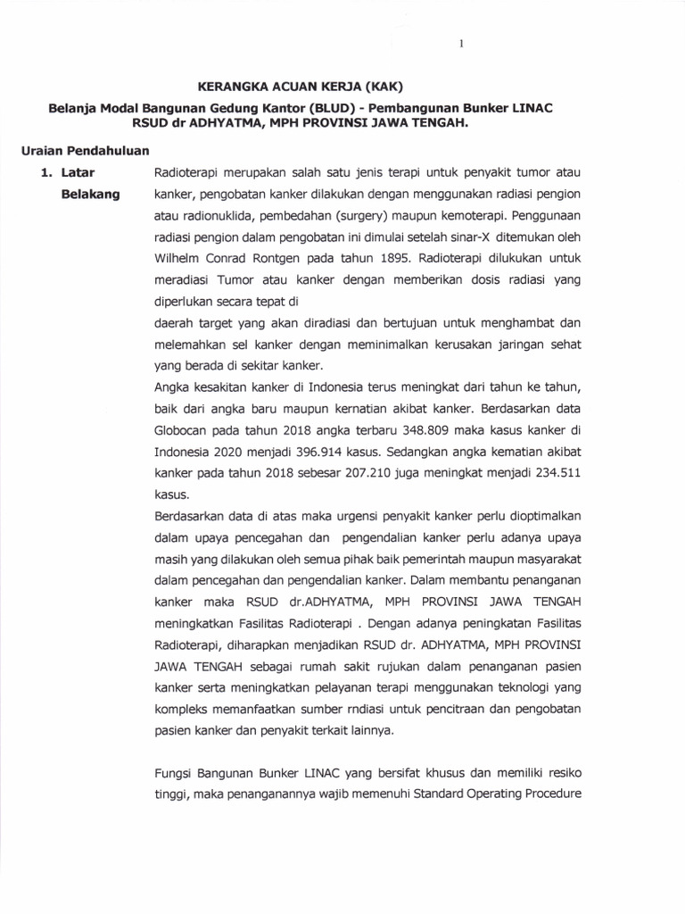 Pembangunan Bunker LINAC RSUD Jateng | PDF