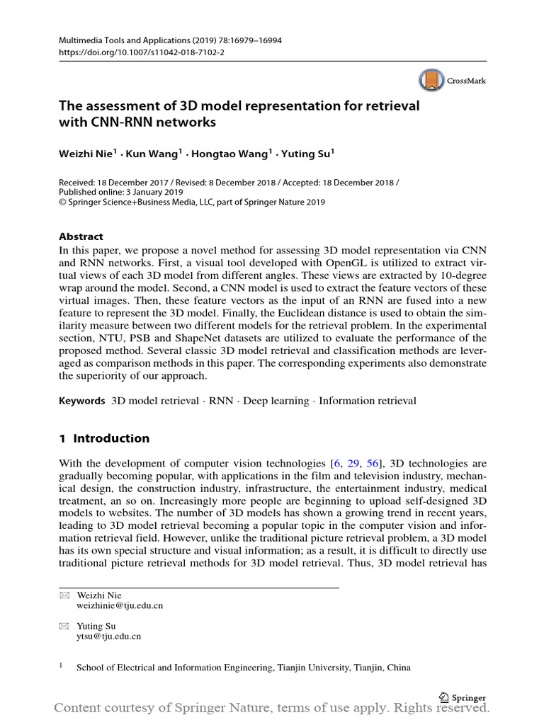 The Assessment of 3D Model Representation For Retr | PDF | Applied ...