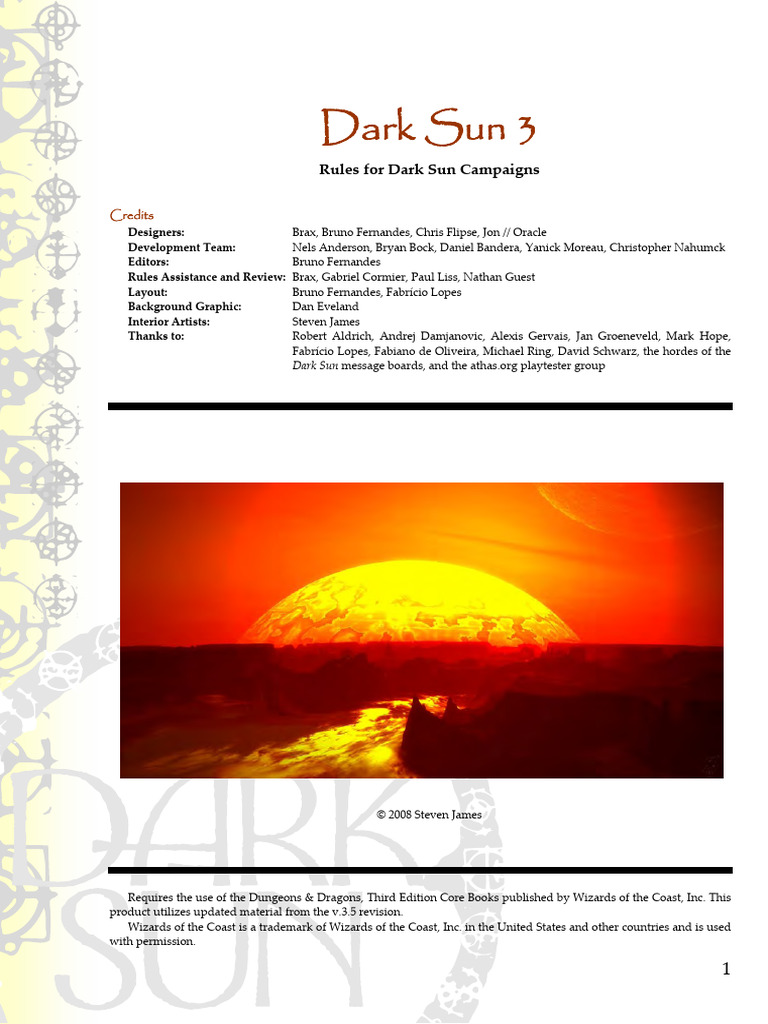 Dark Sun Campaign | PDF | Dwarf (Dungeons & Dragons) | Dungeons & Dragons