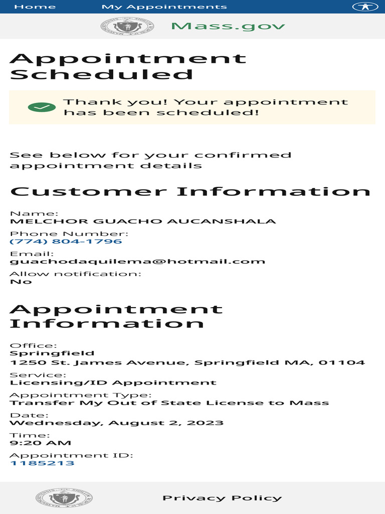 Appointment Pending | PDF