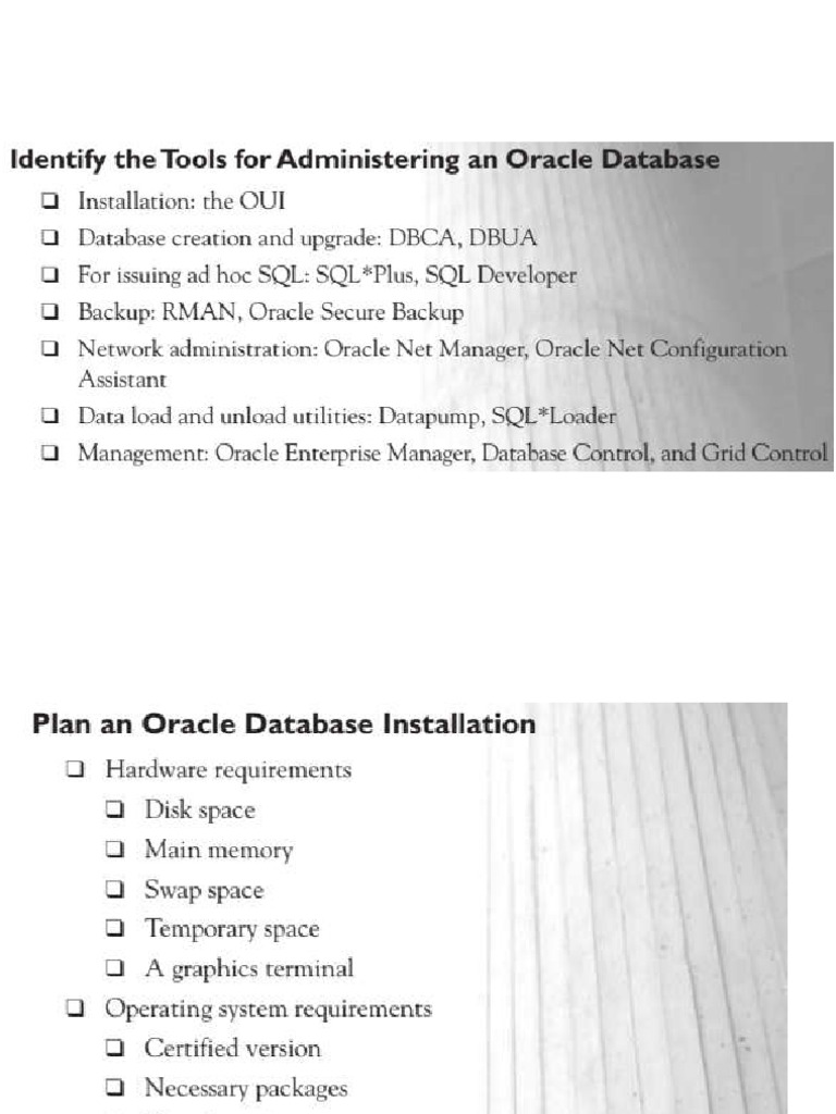 1-Preparing The Database Environment-Creating An Oracle Database-Résumé | PDF