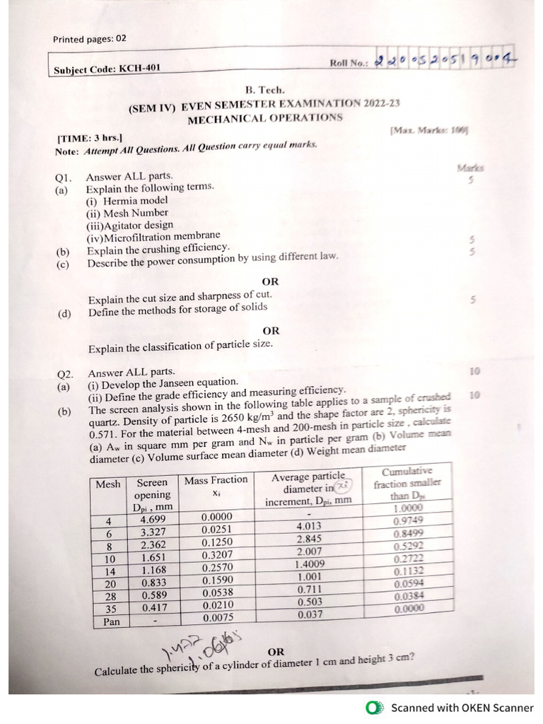 4 Semester Papers 22-23 | PDF