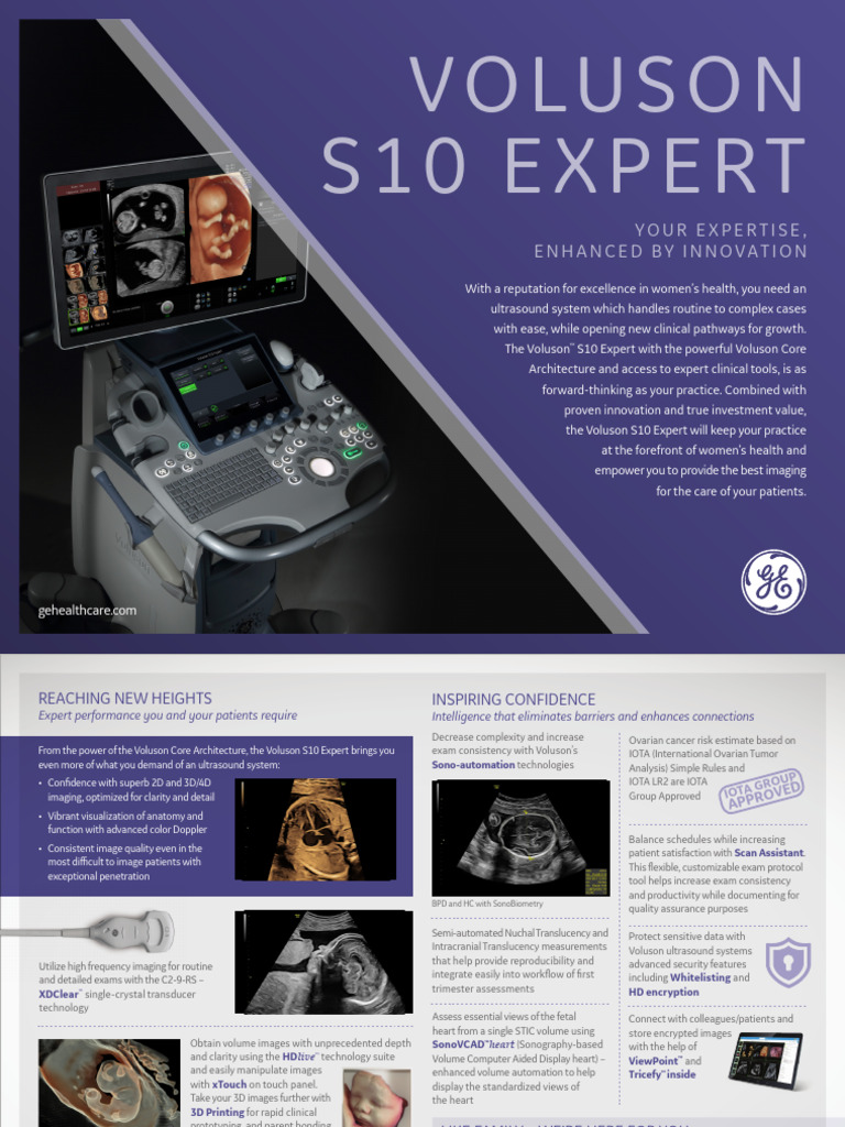 Brochure GE-Voluson-S10-Expert | PDF | Anatomy | General Electric