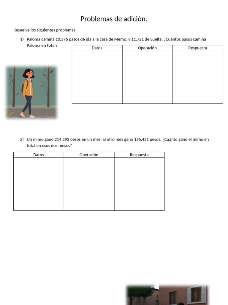 Problemas de Adición | PDF