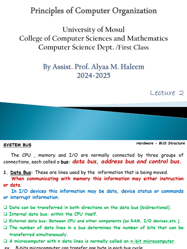 Computr Orginization Lec2-2025 | PDF | Central Processing Unit | Input/Output