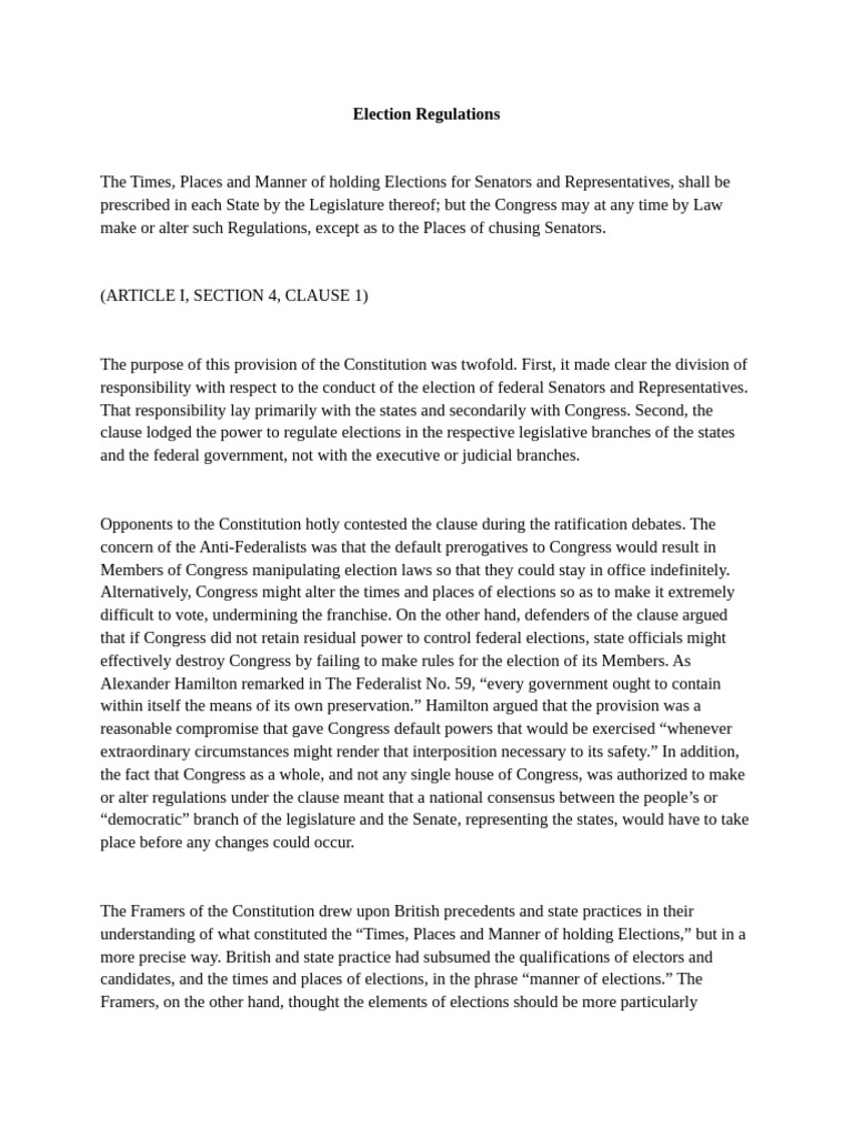 Understanding Election Regulations in the U.S. | PDF | Voting Rights ...