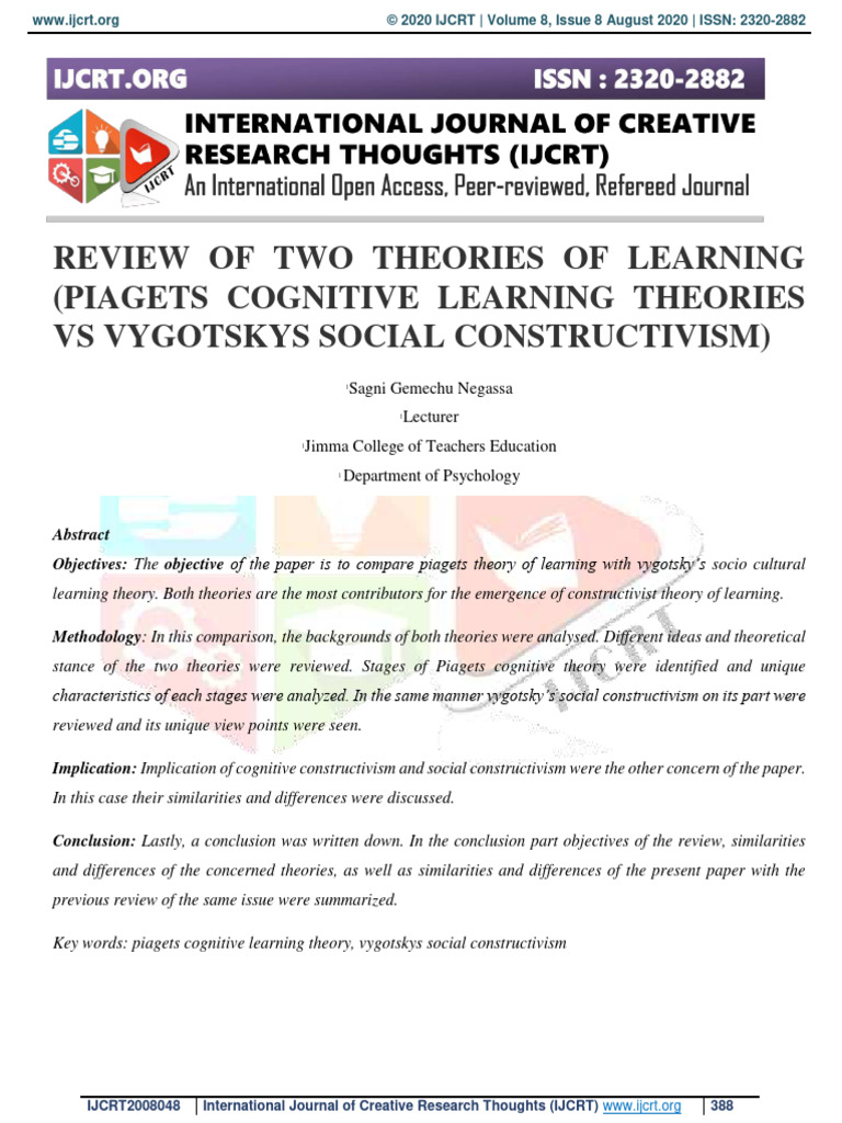 Review of Two Theories of Learning Piage | PDF | Constructivism (Philosophy Of Education ...