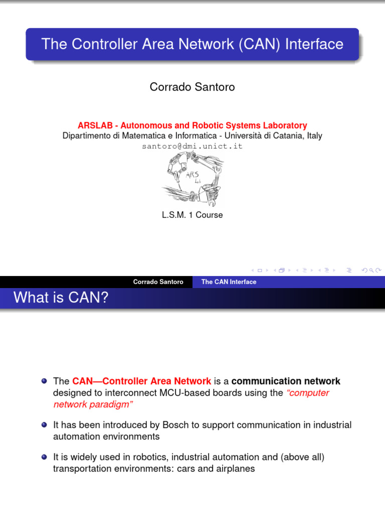 The Controller Area Network (CAN) Interface: Corrado Santoro | PDF ...