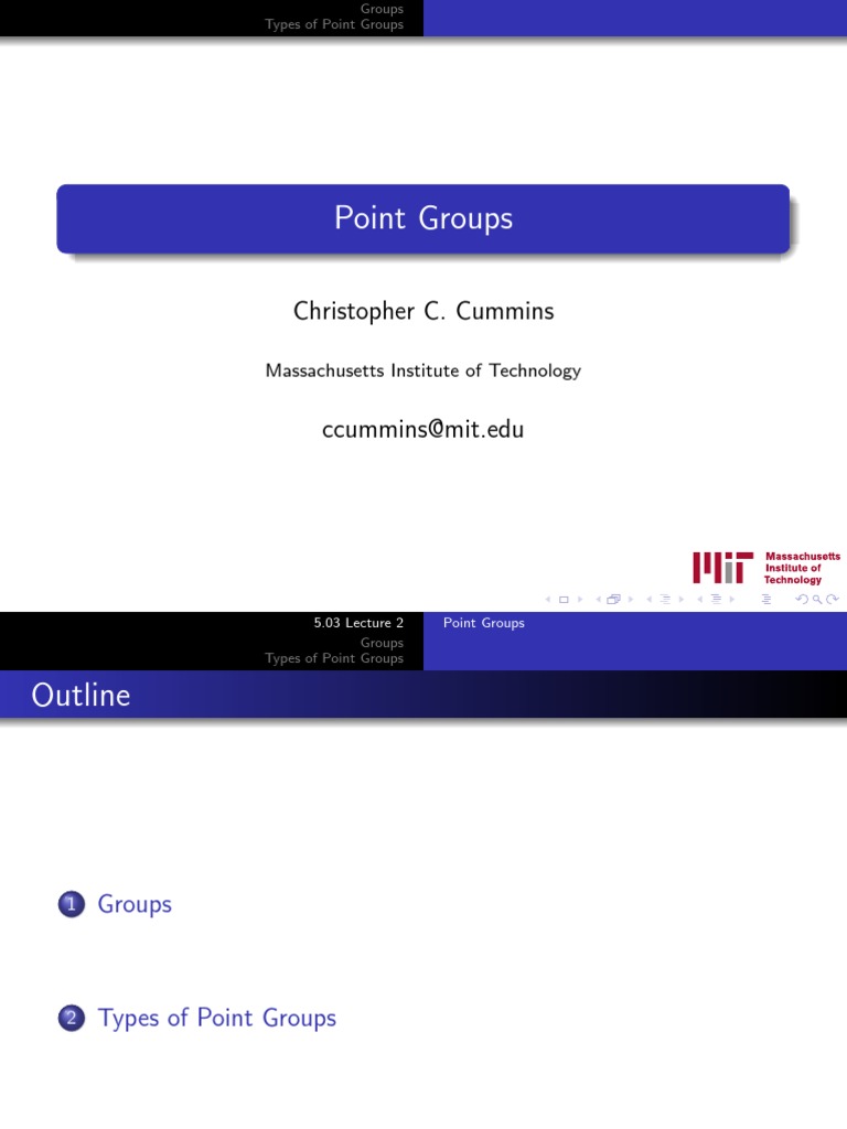 002 Point Groups | PDF | Group (Mathematics) | Algebra