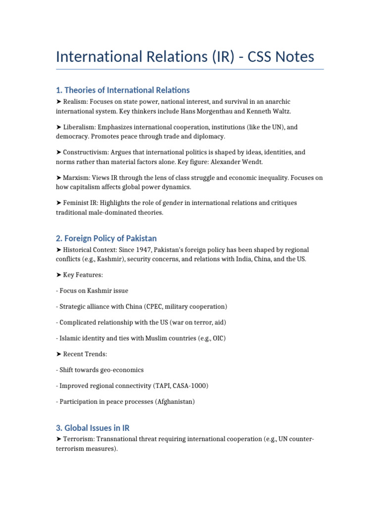 CSS IR Notes Sample | PDF