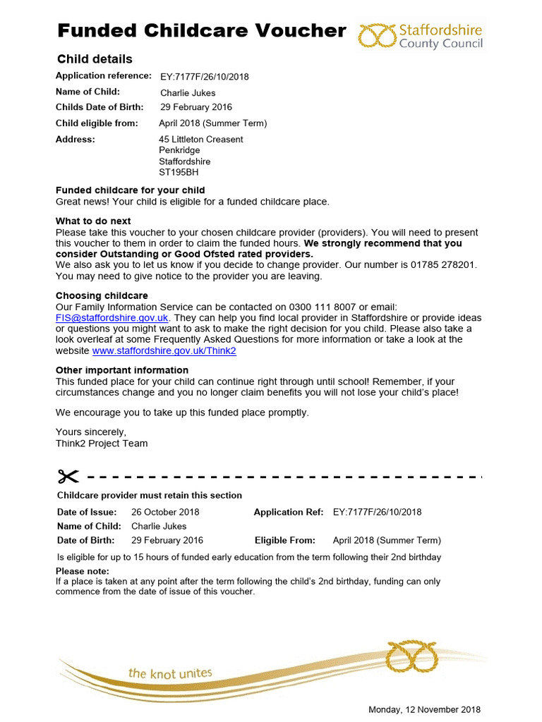 Funded Childcare Voucher Guide | PDF | Child Care