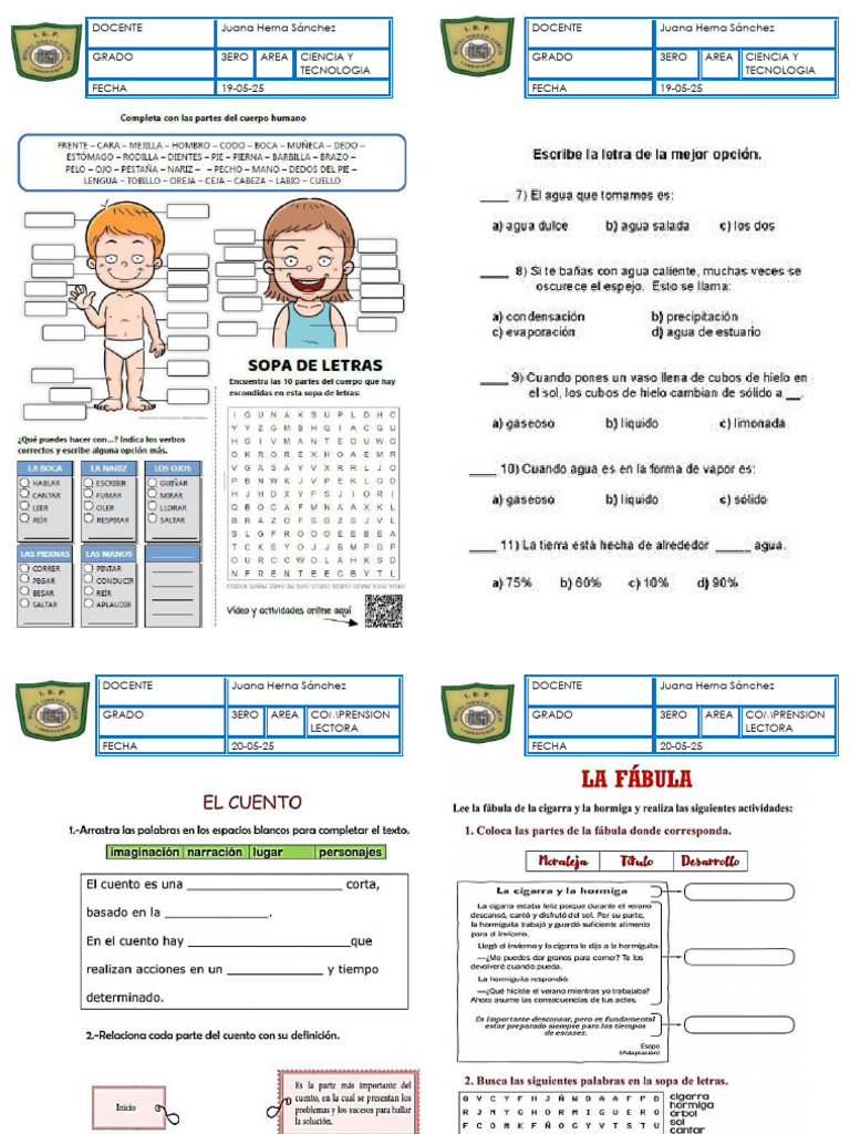 Fichas de 3er Grado 19 | PDF