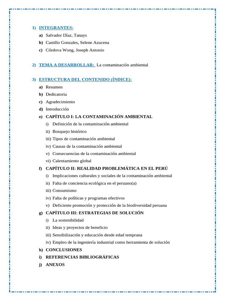 Monografía - Contaminación Ambiental | PDF