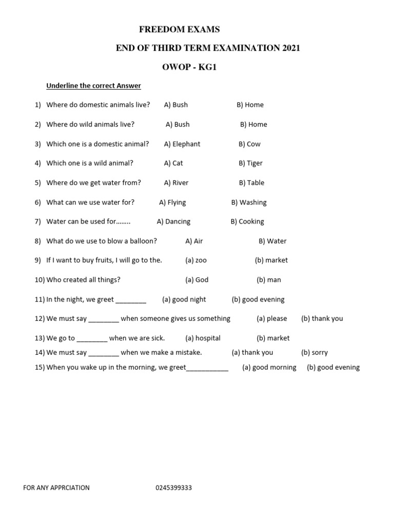 Term 3 KG1 Owop | PDF