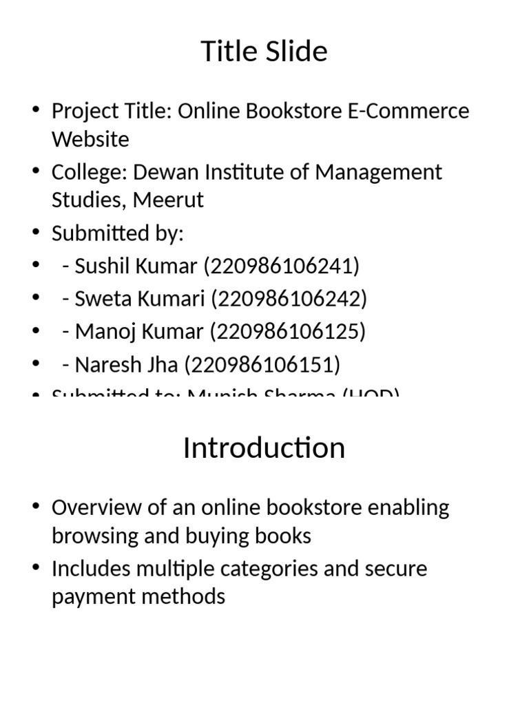 Bookstore Ecommerce Project | PDF