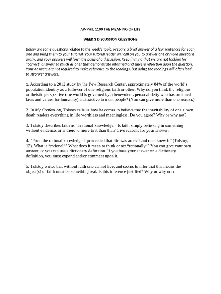 Week 2 Discussion Questions | PDF