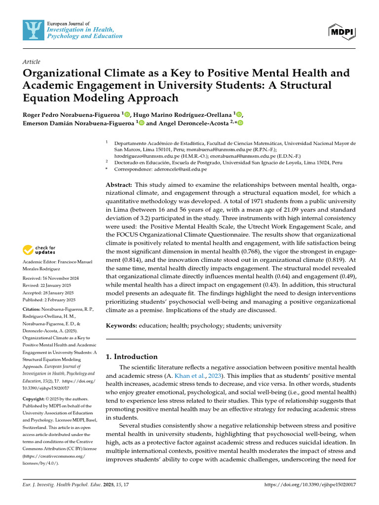 Organizational Climate As A Key To Positive Mental | PDF ...