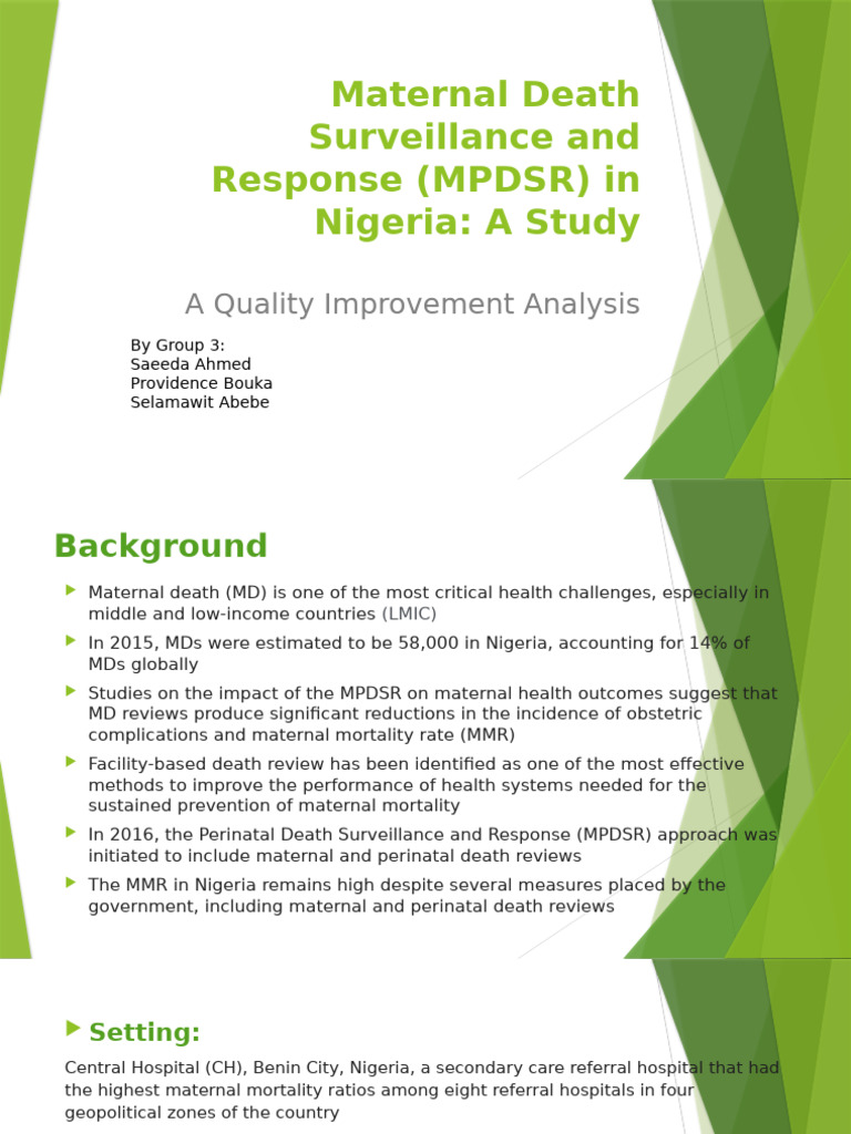 Maternal Death Surveillance and Response (MPDSR) - 1 | PDF | Maternal ...