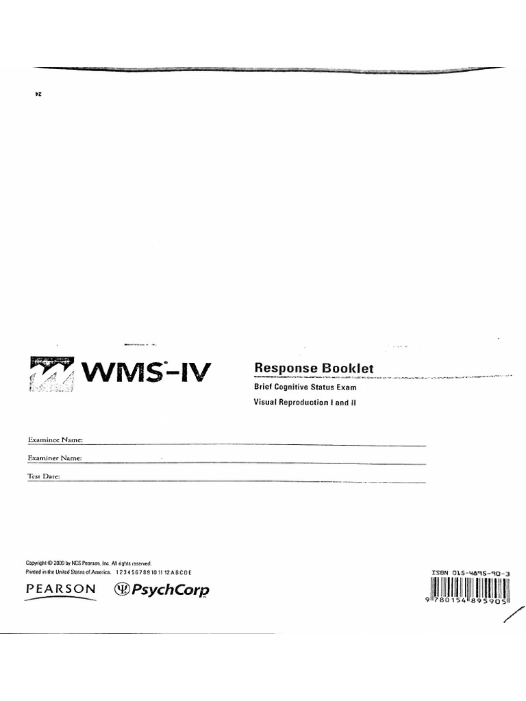 Wms Response Booklet | PDF