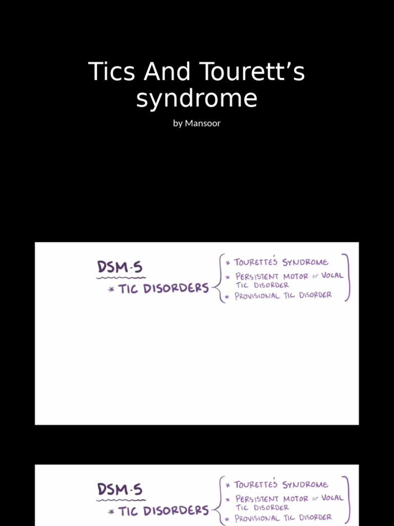 Tics and Tourett's Syndrome | PDF
