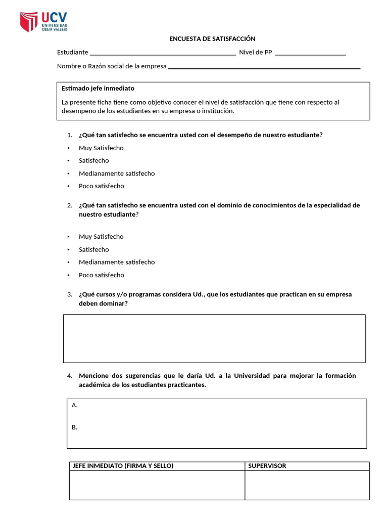 Encuesta de Satisfaccion Por Estudiante 2024 - Ii | PDF
