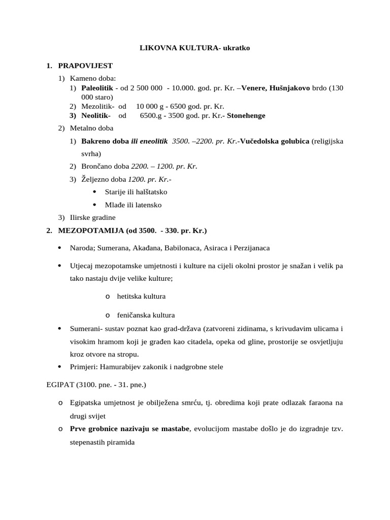 LIKOVNA KULTURA - Moja Skripta | PDF