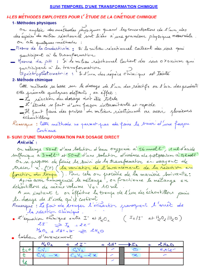 Résumé Suivi Temporel 2bac | PDF
