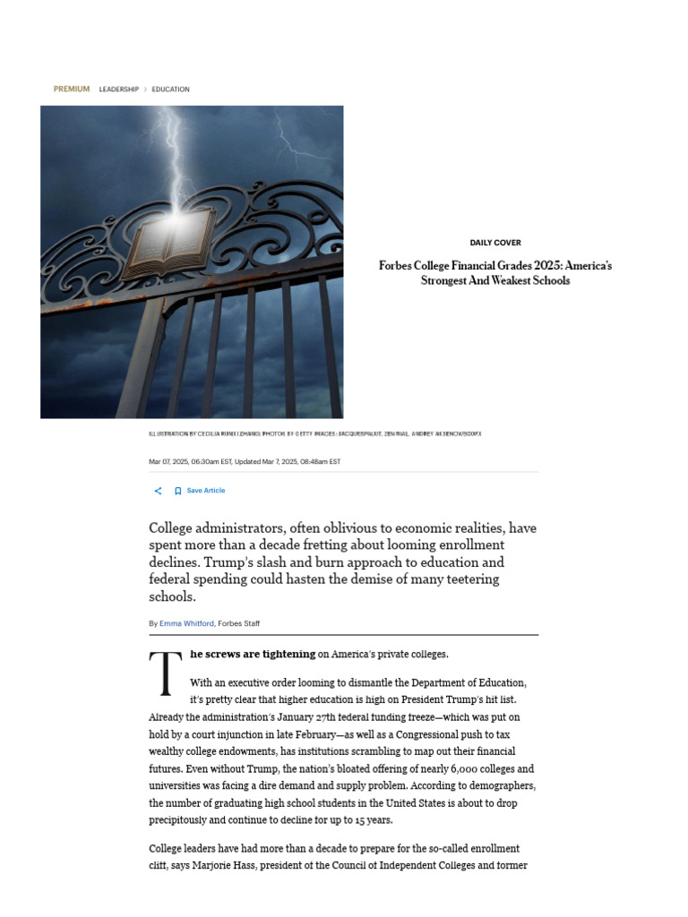 Forbes 2025 College Financial Grades | PDF