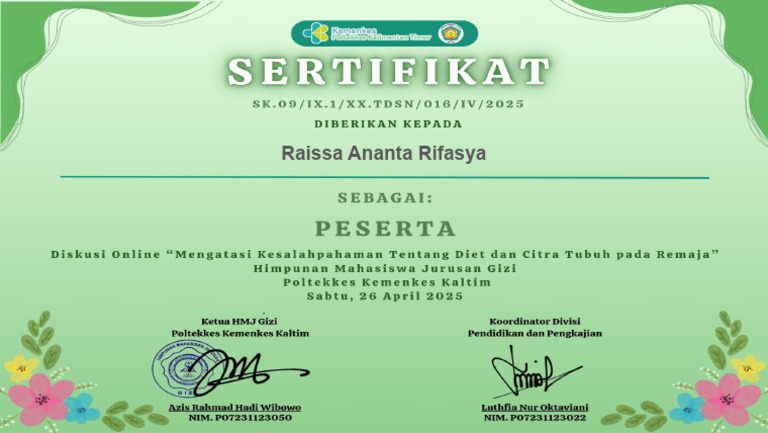 Sertifikat Nama | PDF