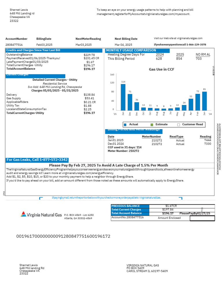 Gas Bill - PDF Shernet Lewis | PDF