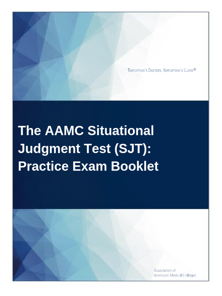 Aamc SJT Practice Exam Booklet Final | PDF | Patient | Curriculum