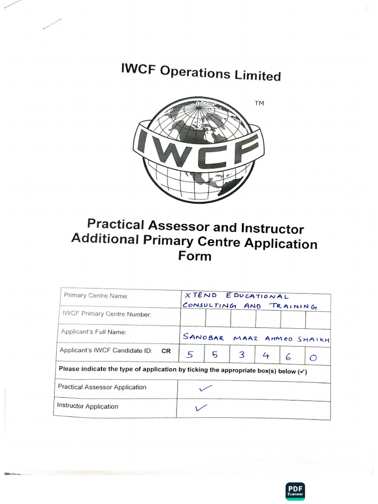 Iwcf Form | PDF